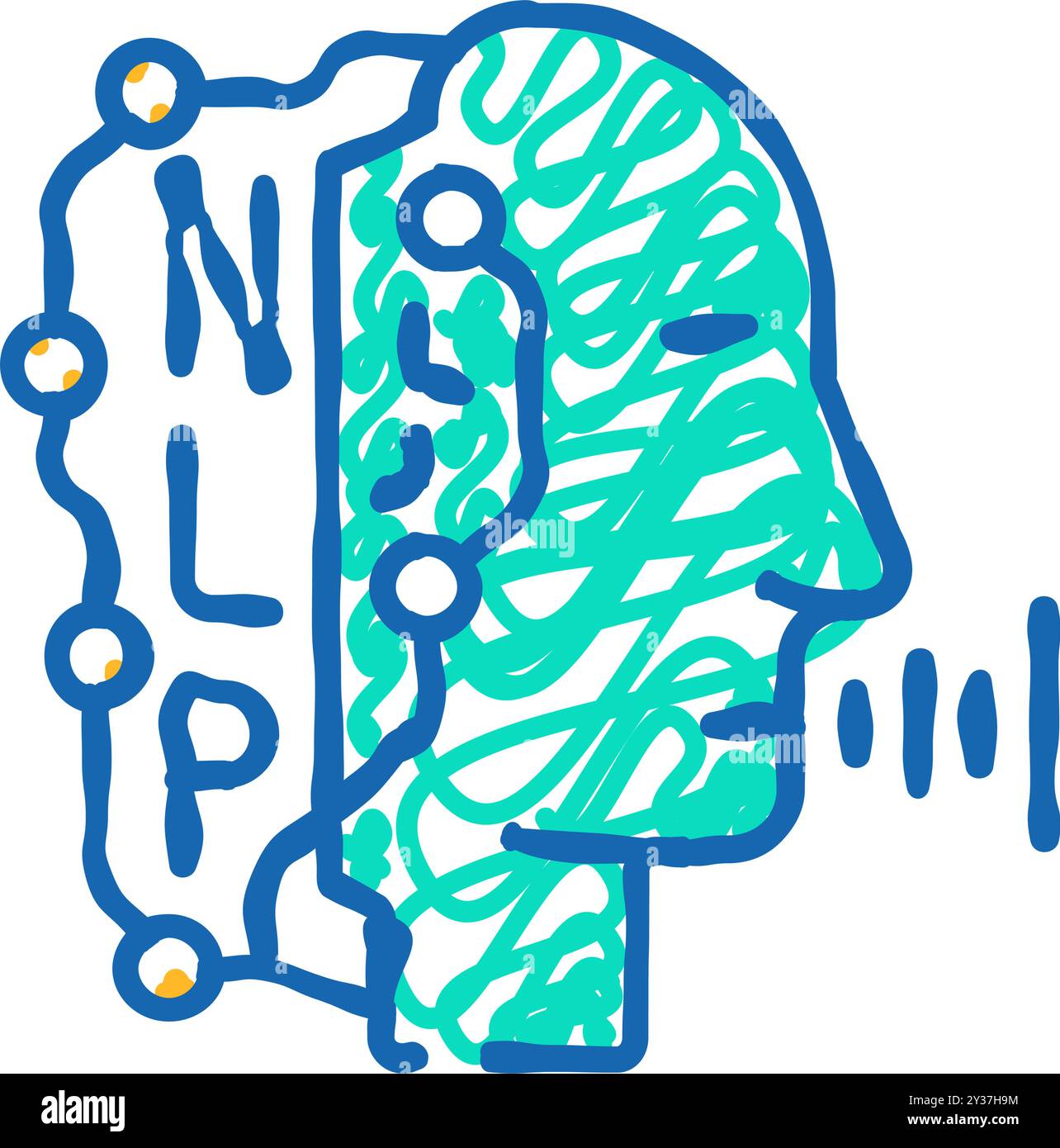 natural language processing nlp seo icon doodle illustration Stock ...