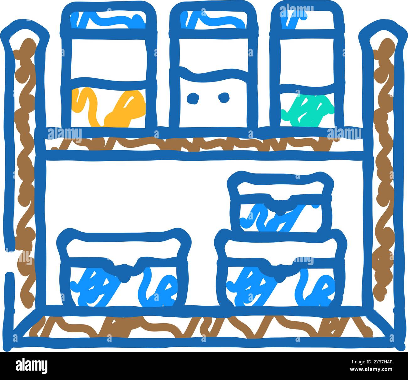 food storage containers restaurant equipment icon doodle illustration ...