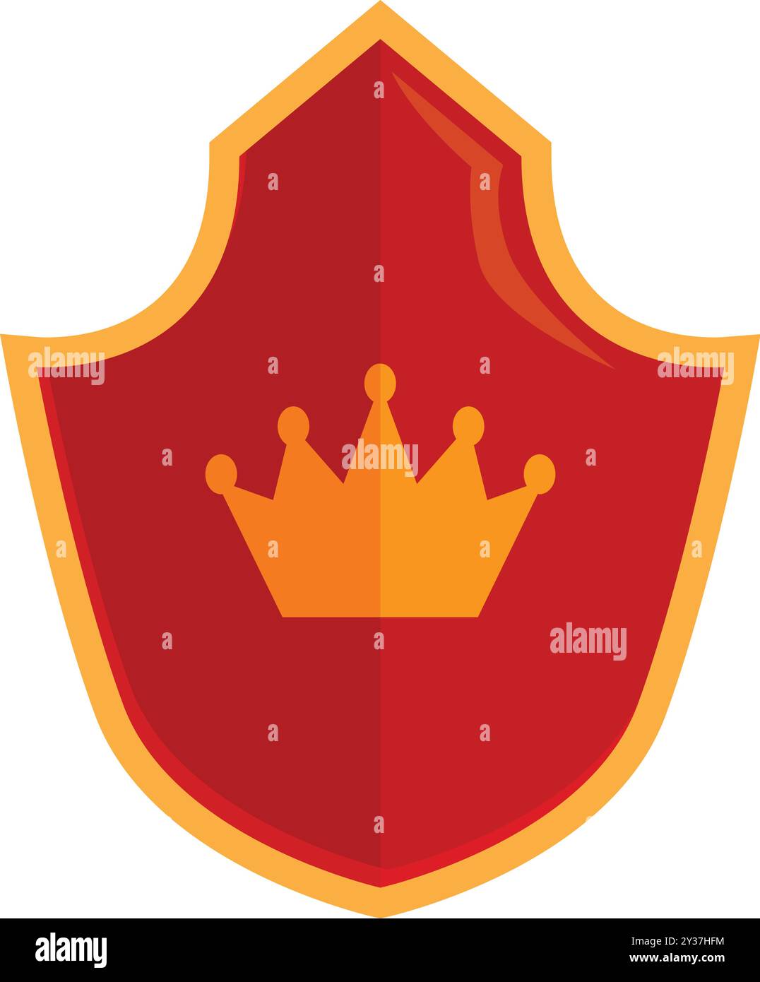 Red shield with golden crown representing monarchy and royal family ...