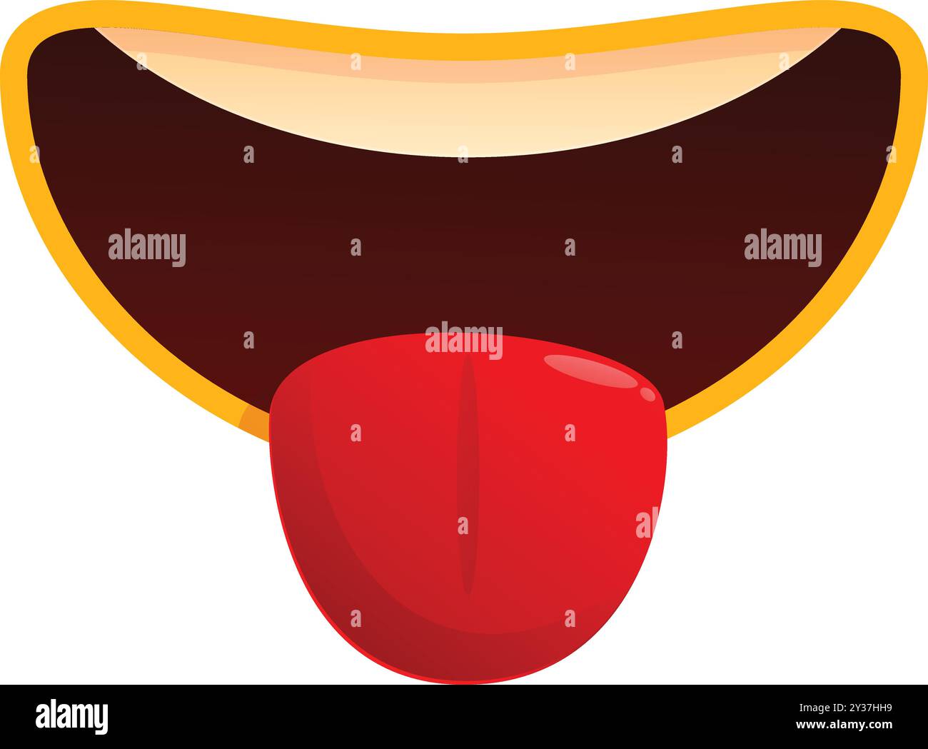 Cartoon mouth sticking out tongue licking lips showing teeth, making a ...