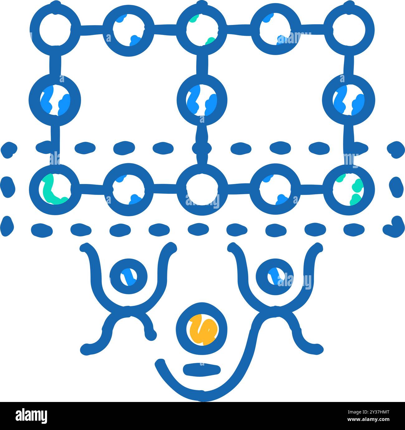 simulation quantum technology icon doodle illustration Stock Vector ...