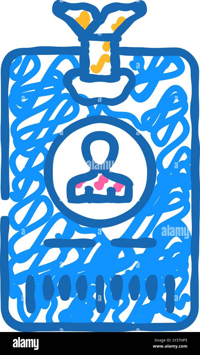 attendee badge icon doodle illustration Stock Vector Image & Art - Alamy