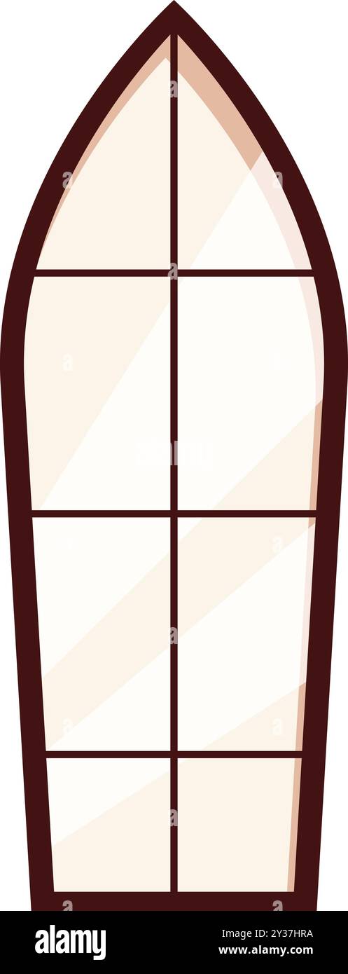 Tall arched window with rectangular panes letting light in, perfect for ...