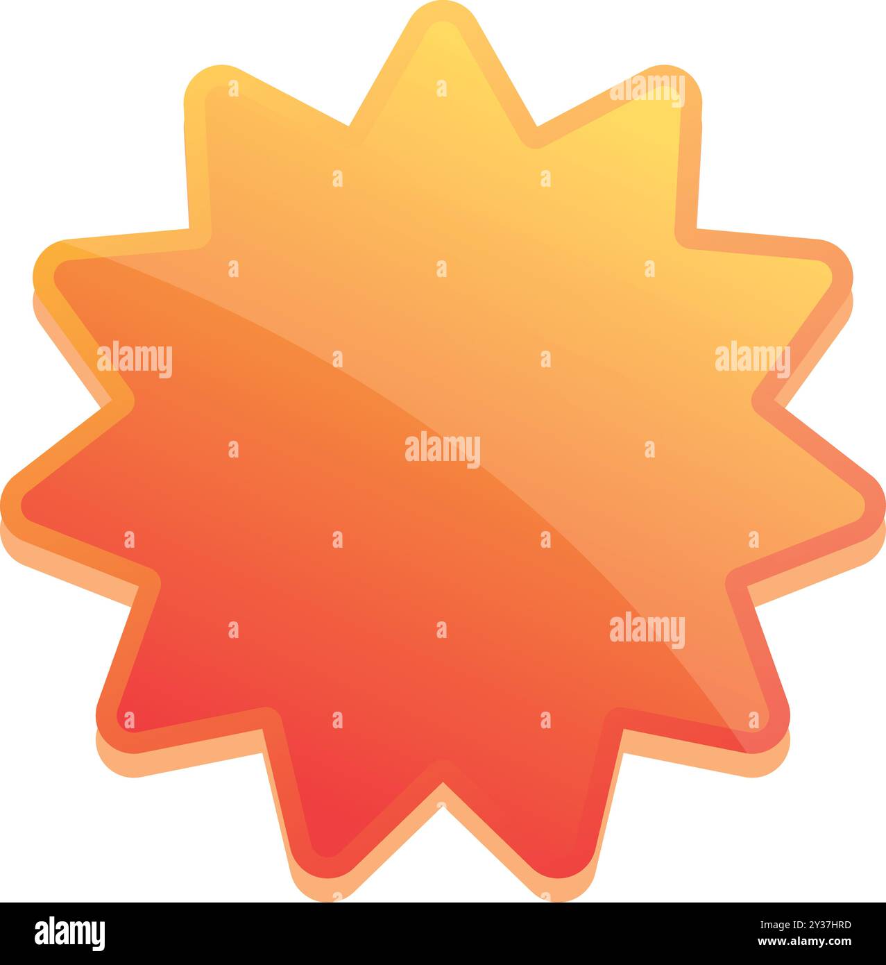 Orange starburst shape with a gradient overlay is providing a blank ...