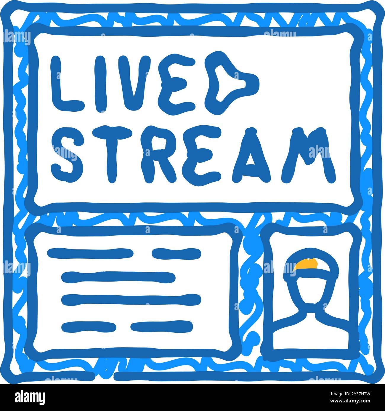live streaming icon doodle illustration Stock Vector Image & Art - Alamy
