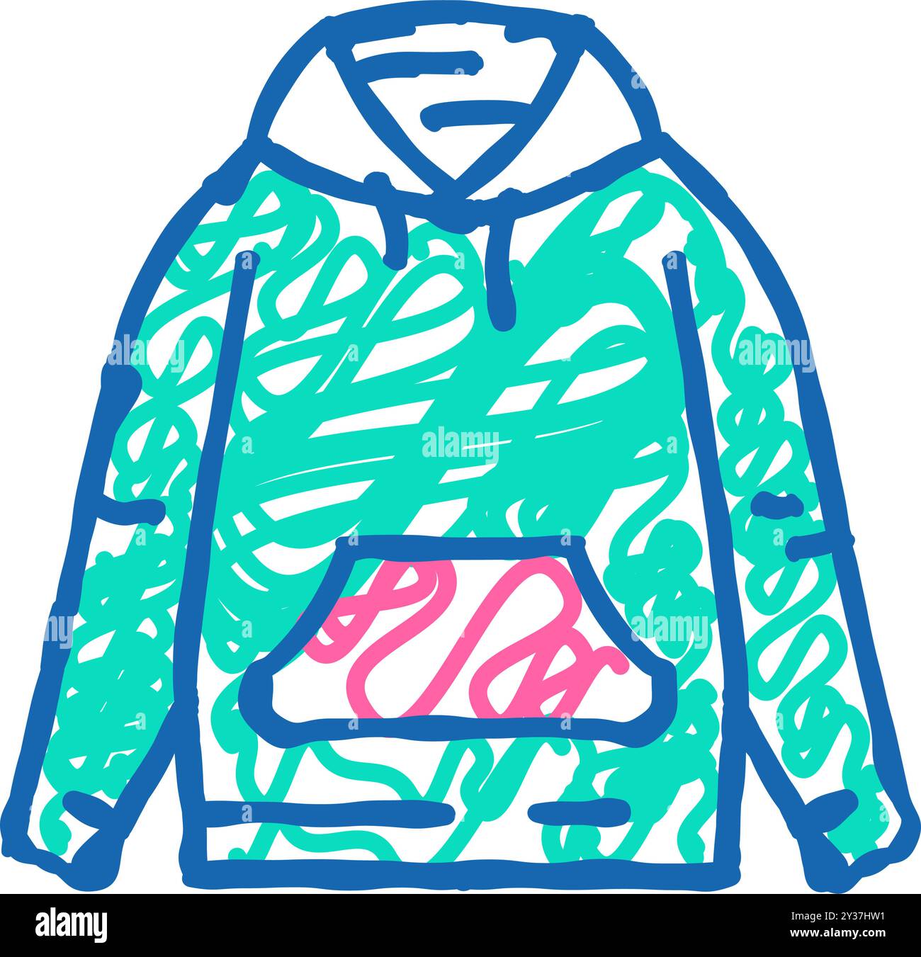 oversized hoodie streetwear cloth fashion icon doodle illustration ...