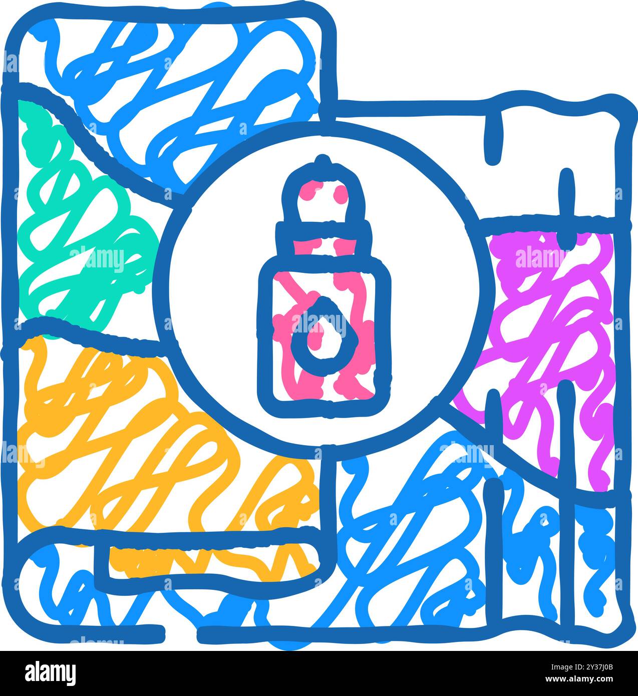 low impact dyes sustainable fashion icon doodle illustration Stock ...