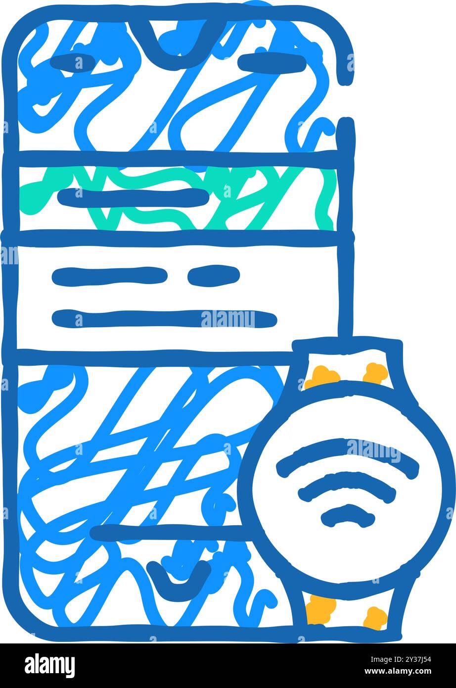 smart device tech enthusiast icon doodle illustration Stock Vector ...