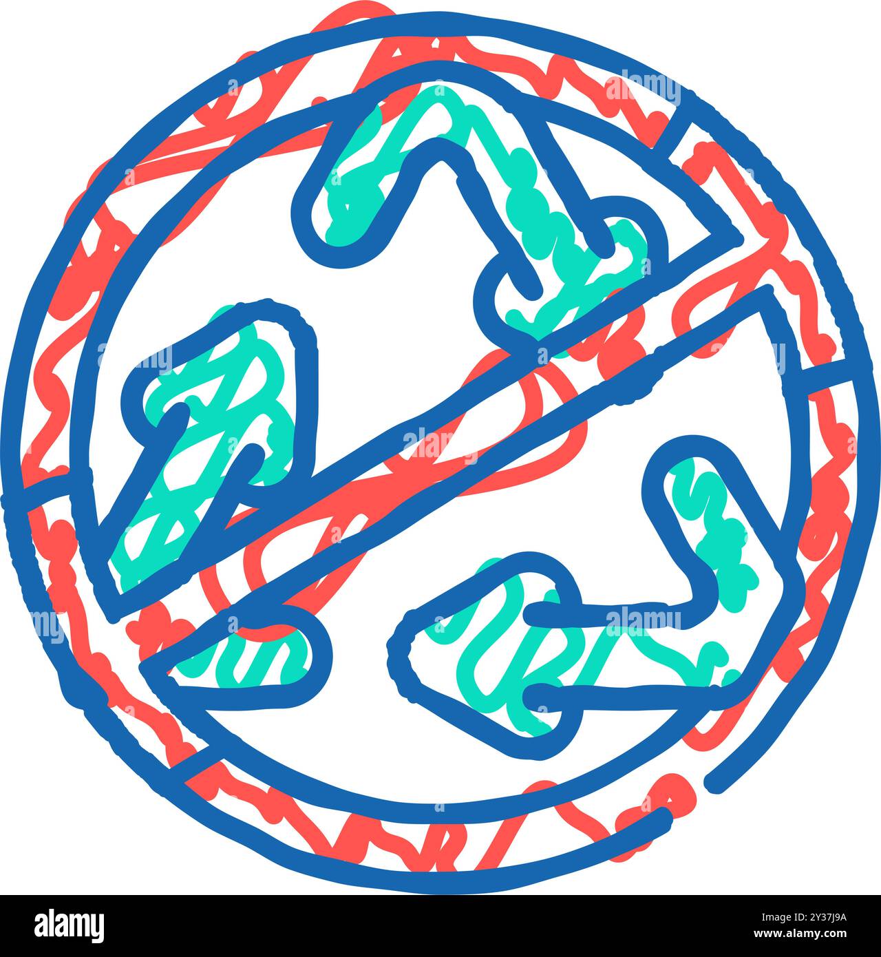 non biodegradable waste sorting icon doodle illustration Stock Vector ...