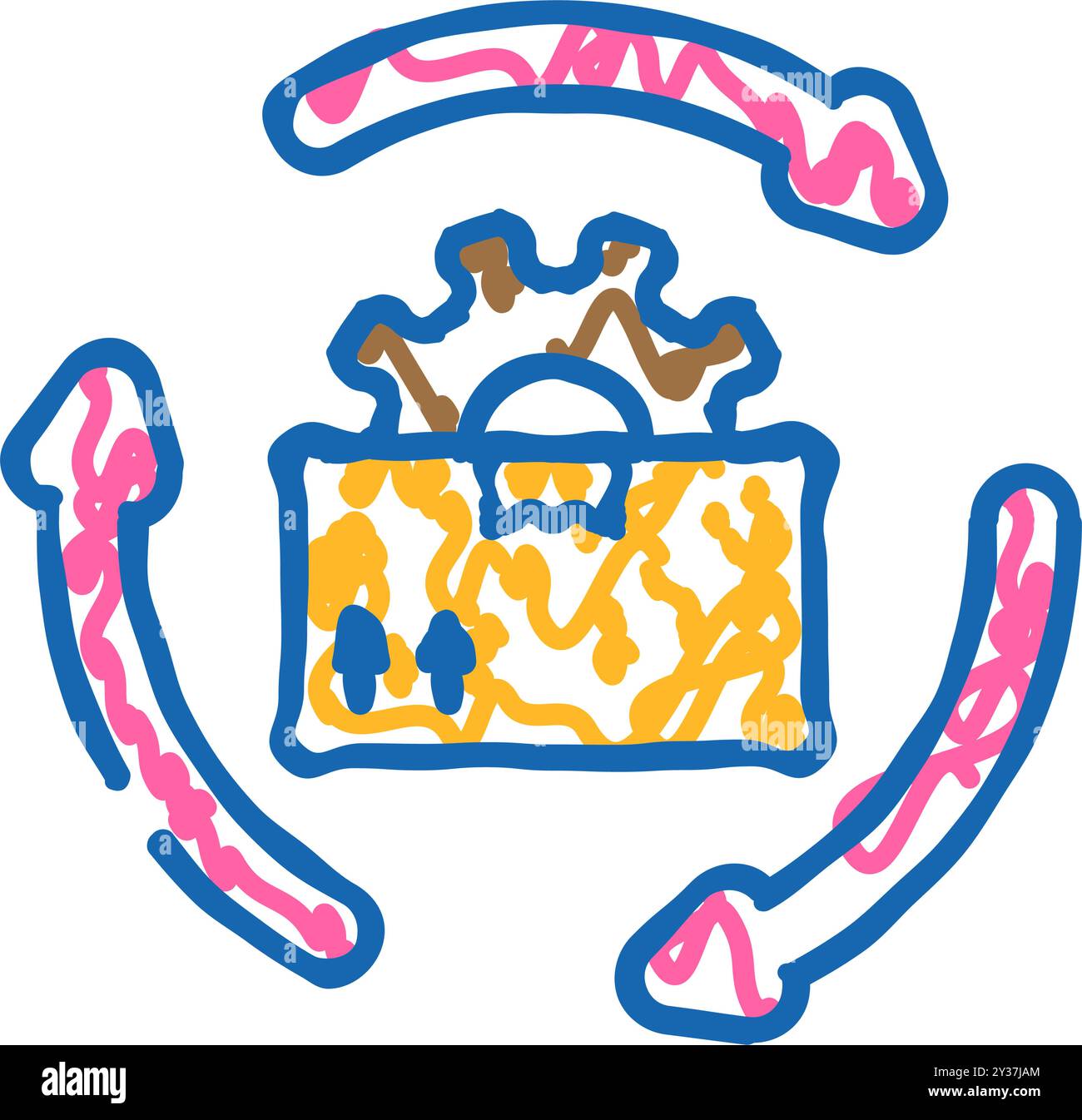 inventory management business process icon doodle illustration Stock ...