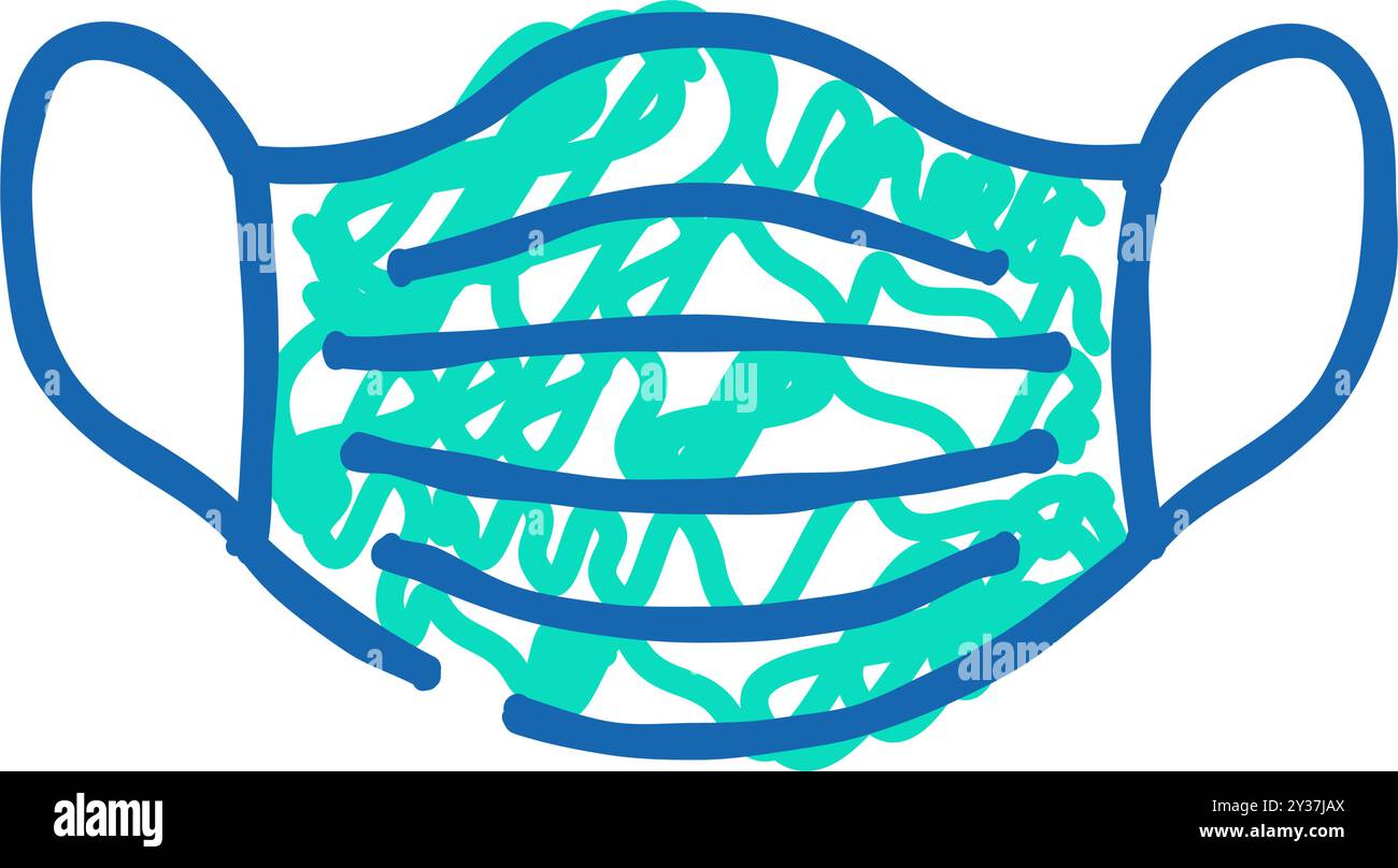 surgical mask ppe protective equipment icon doodle illustration Stock ...