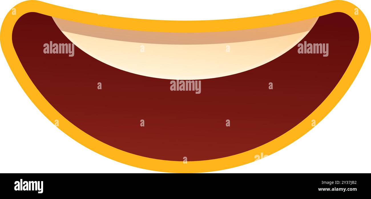 Cartoon mouth smiling showing teeth with a big grin, simple cartoon ...
