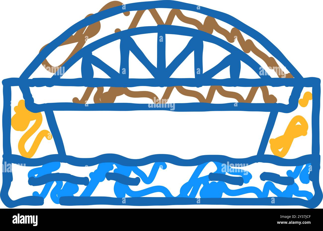 bowstring bridge icon doodle illustration Stock Vector Image & Art - Alamy