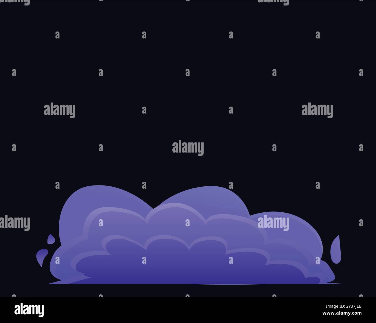 Cartoon style illustration of a purple toxic smoke cloud rising from ...