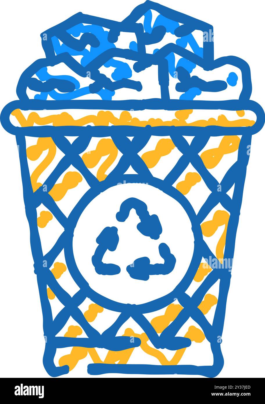 glass recycling waste sorting icon doodle illustration Stock Vector ...