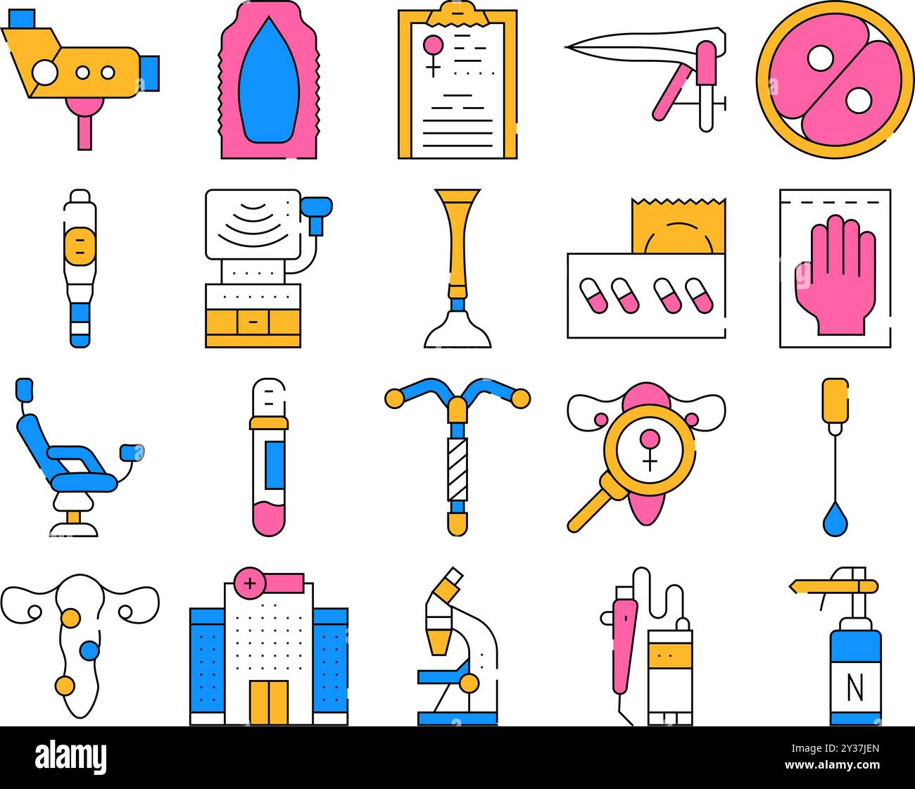 Gynecologist Treatment Collection Icons Set Vector Illustration Stock Vector Image & Art - Alamy