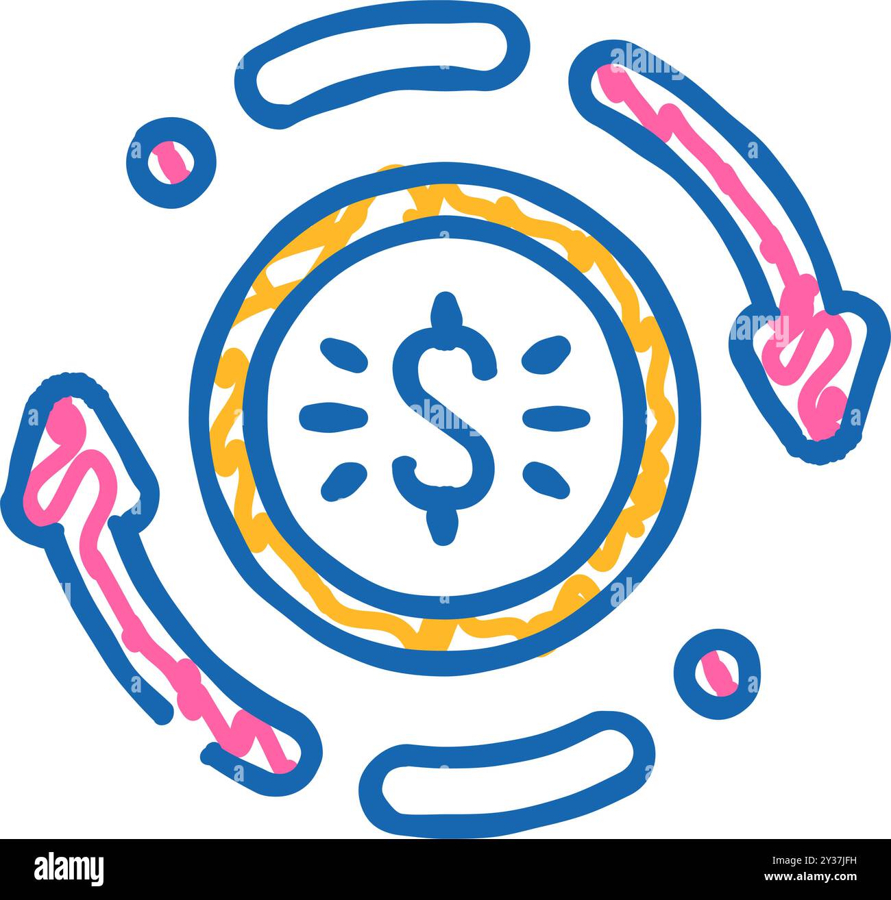 payment processing business process icon doodle illustration Stock ...