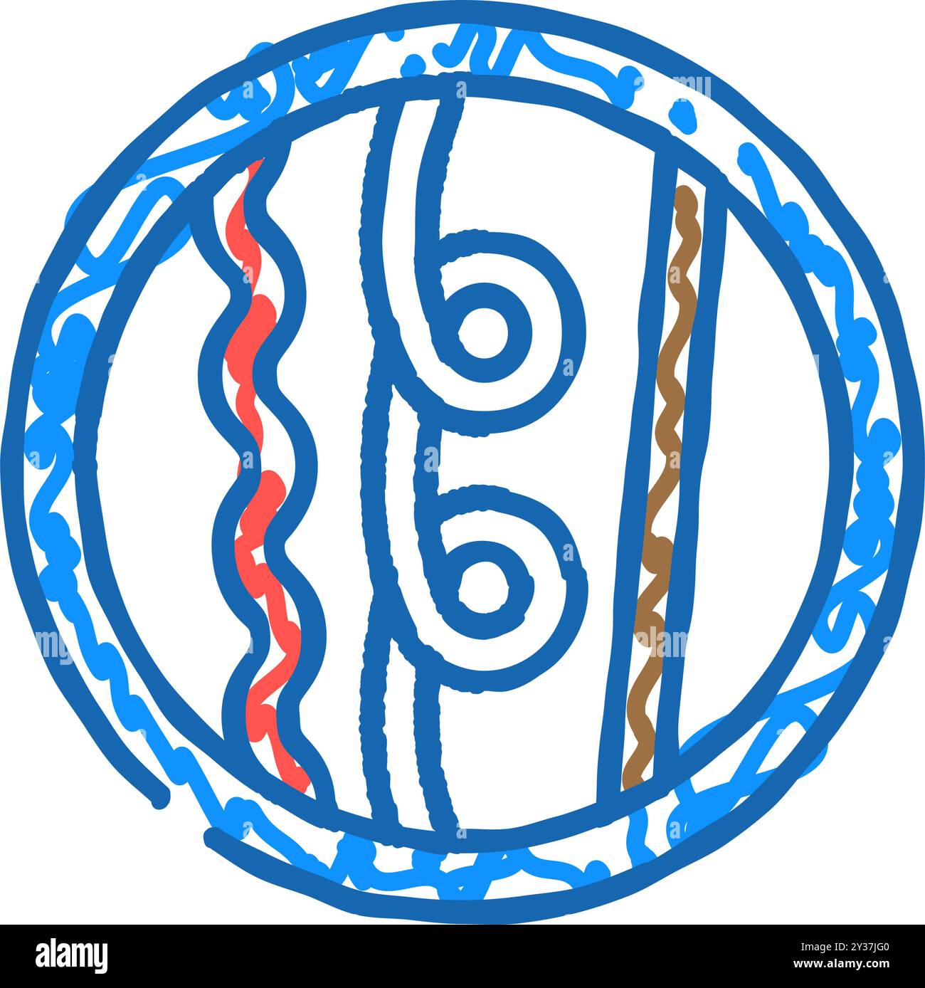 for all hair types product label caution icon doodle illustration Stock ...