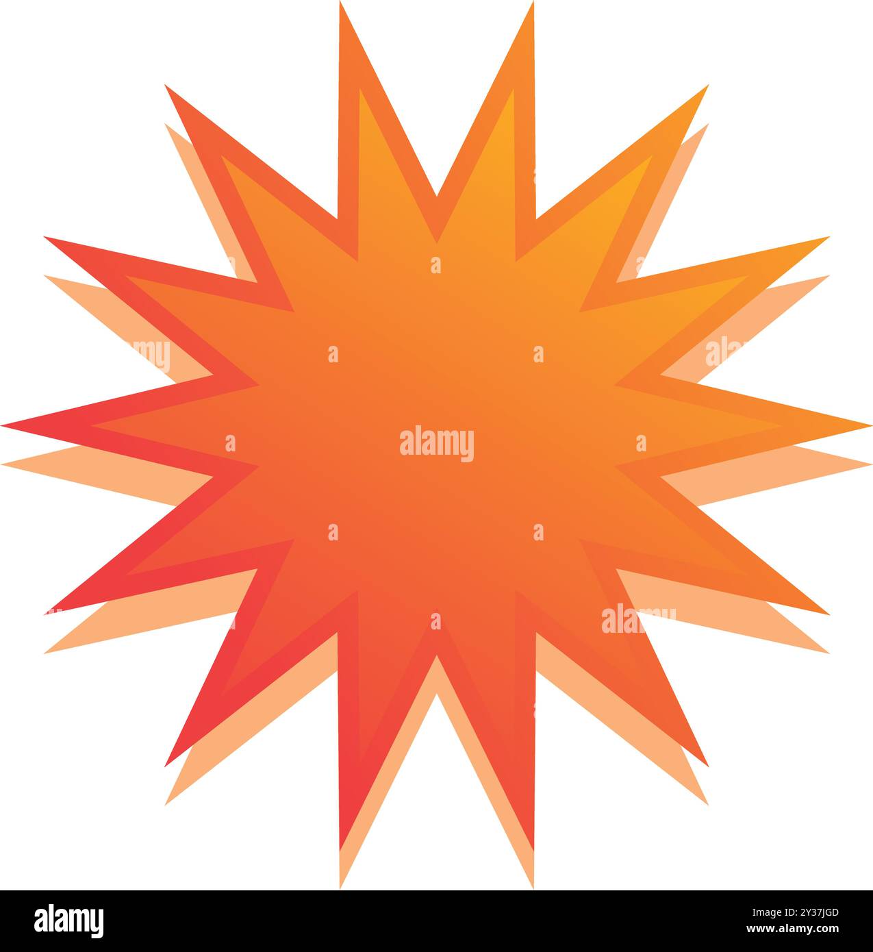 Bright orange star shape shining with gradient colors Stock Vector ...