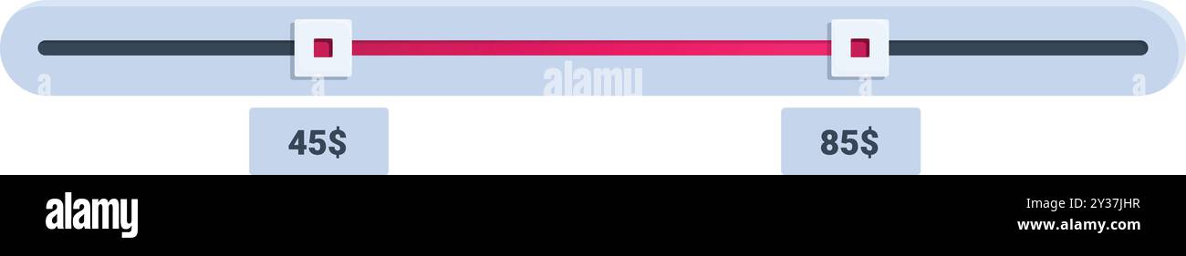 Modern slider bar with adjustable range and price value showing minimum ...