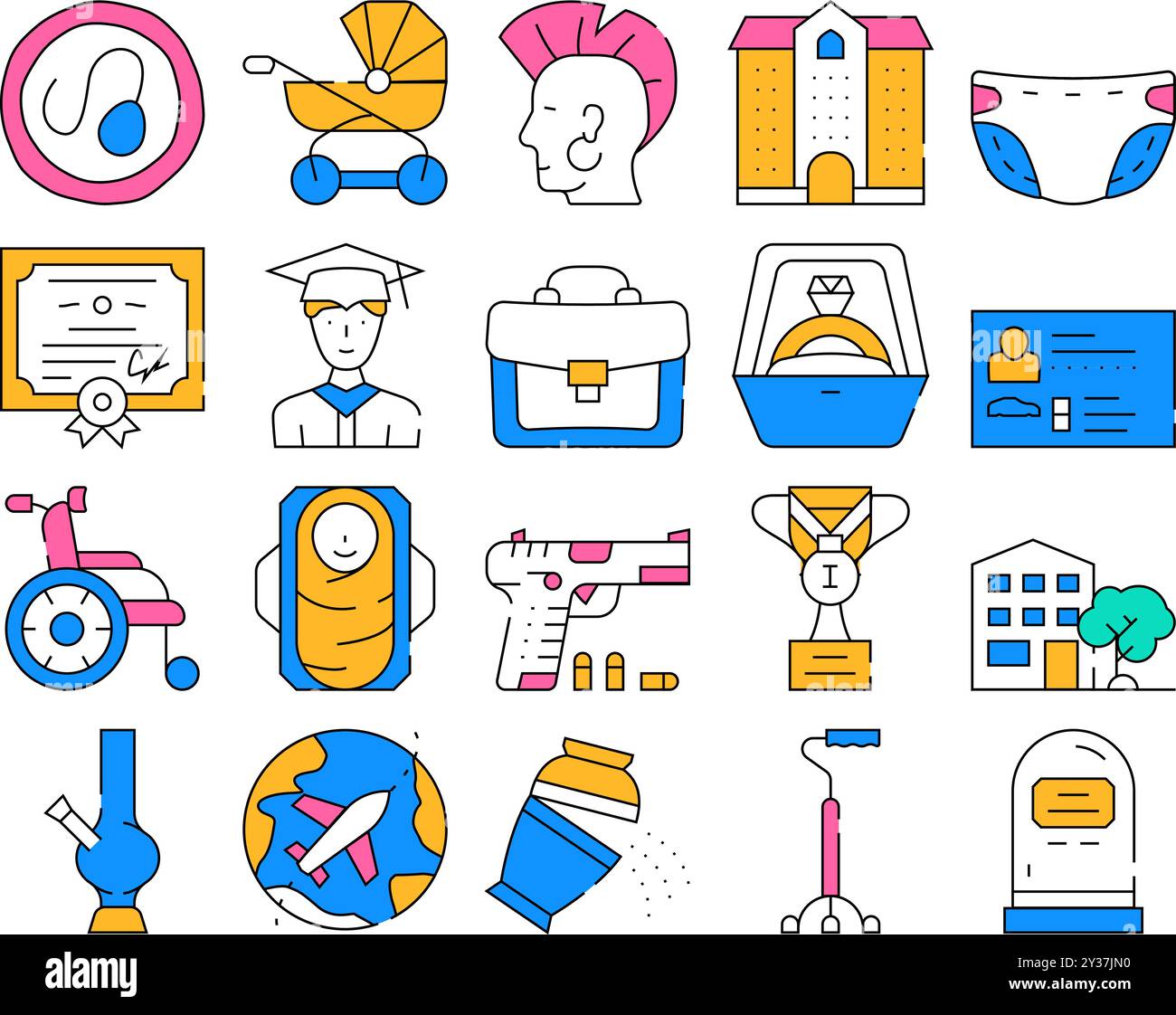 Life Cycle People Collection Icons Set Vector Stock Vector Image & Art ...