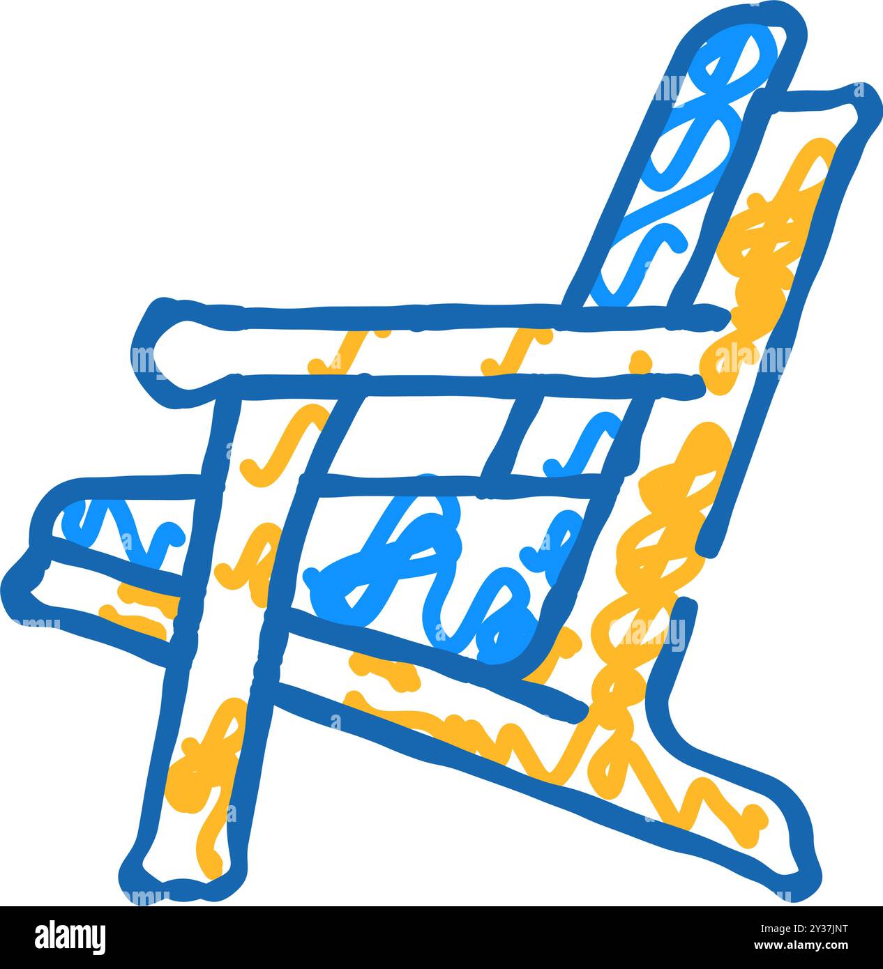 adirondack chair outdoor furniture icon doodle illustration Stock ...