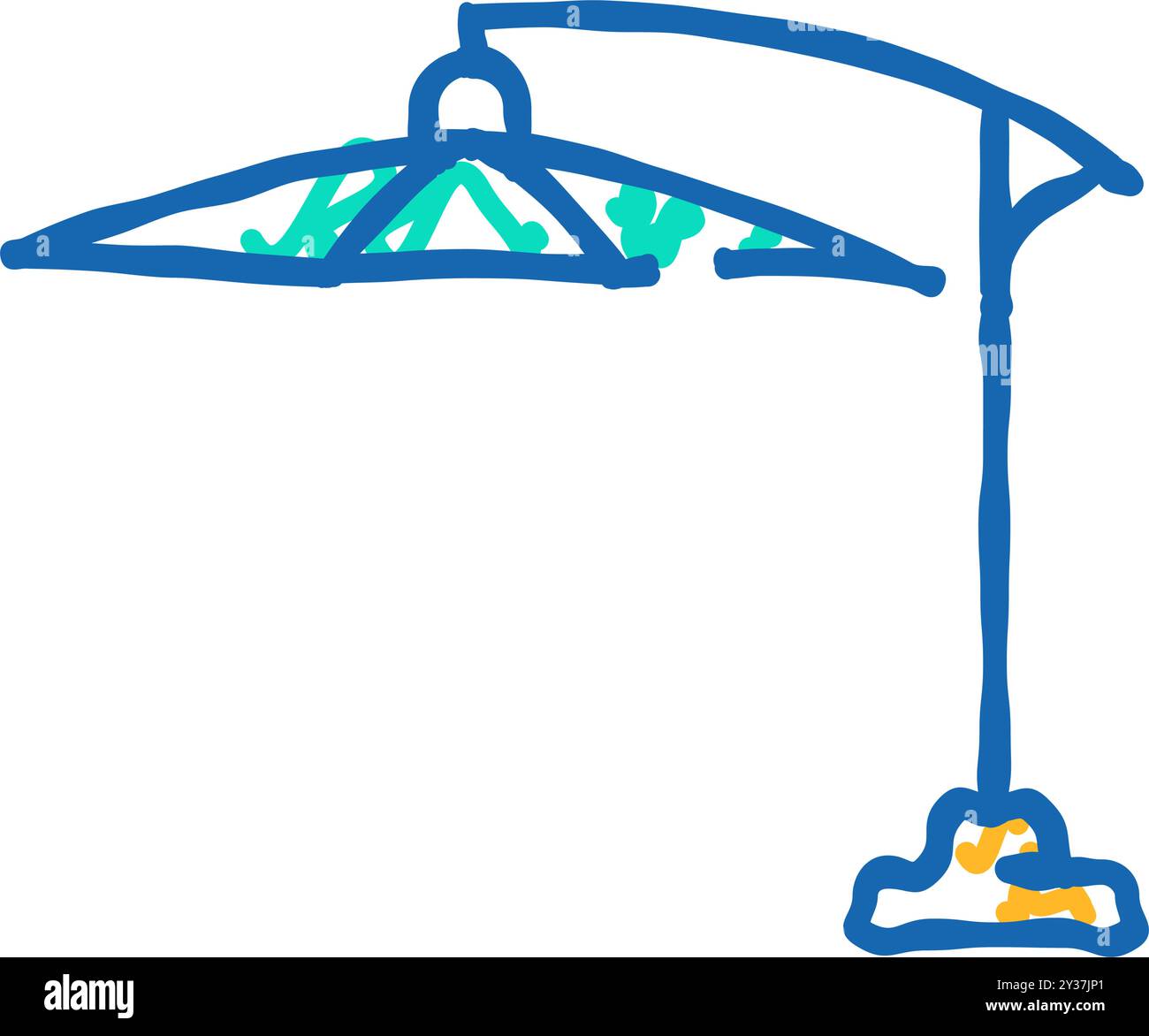 umbrella stand outdoor furniture icon doodle illustration Stock Vector ...