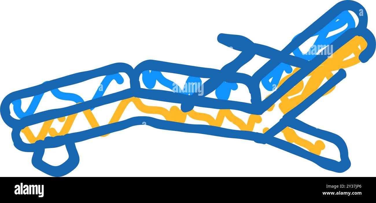 deck chair outdoor furniture icon doodle illustration Stock Vector ...