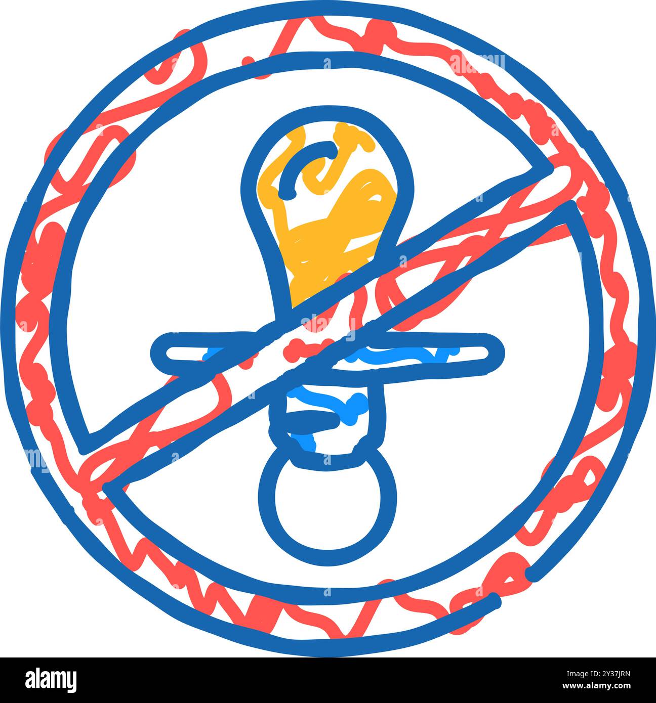 age prevent product label caution icon doodle illustration Stock Vector ...