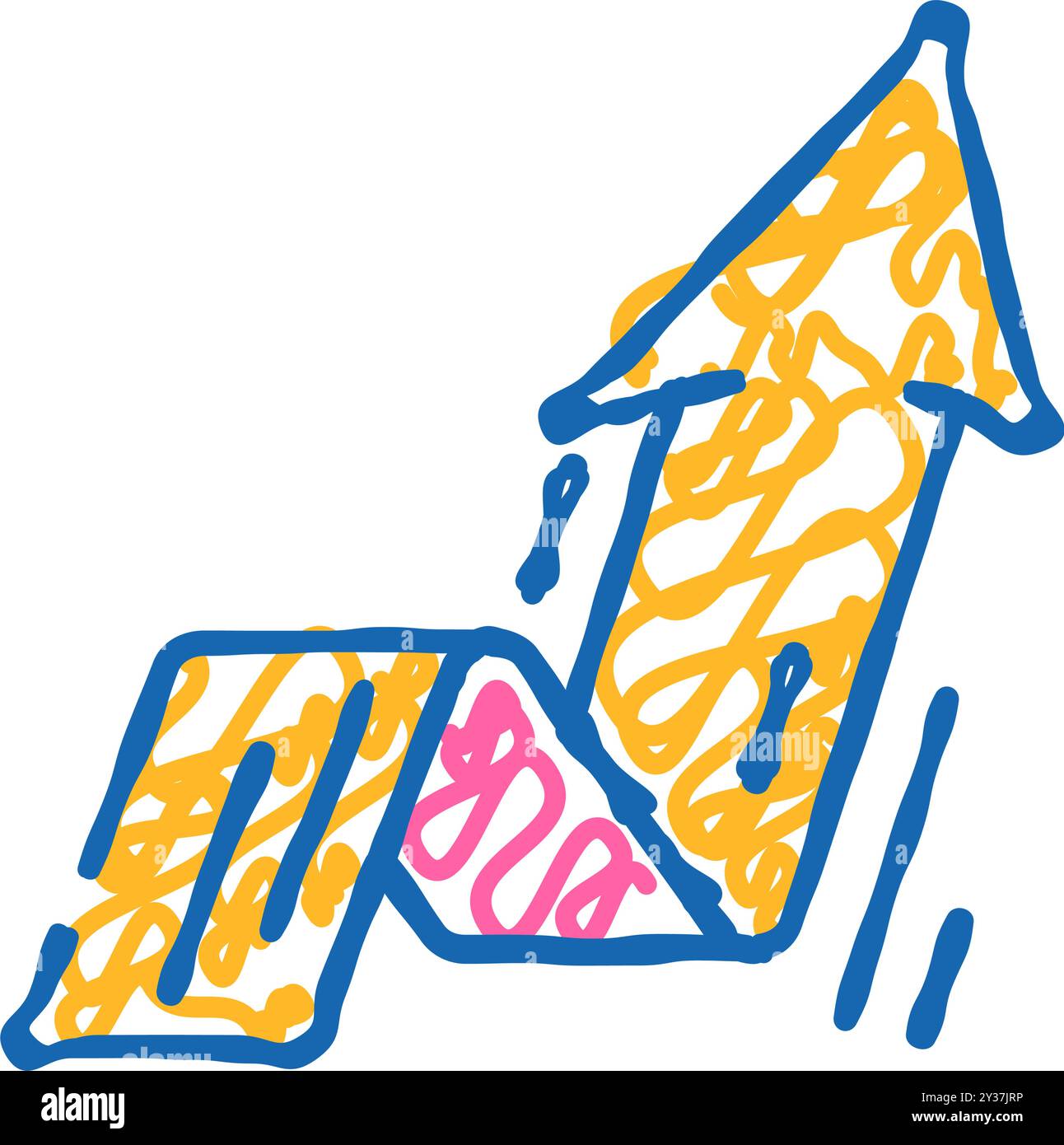 arrow pointing upward progress icon doodle illustration Stock Vector ...