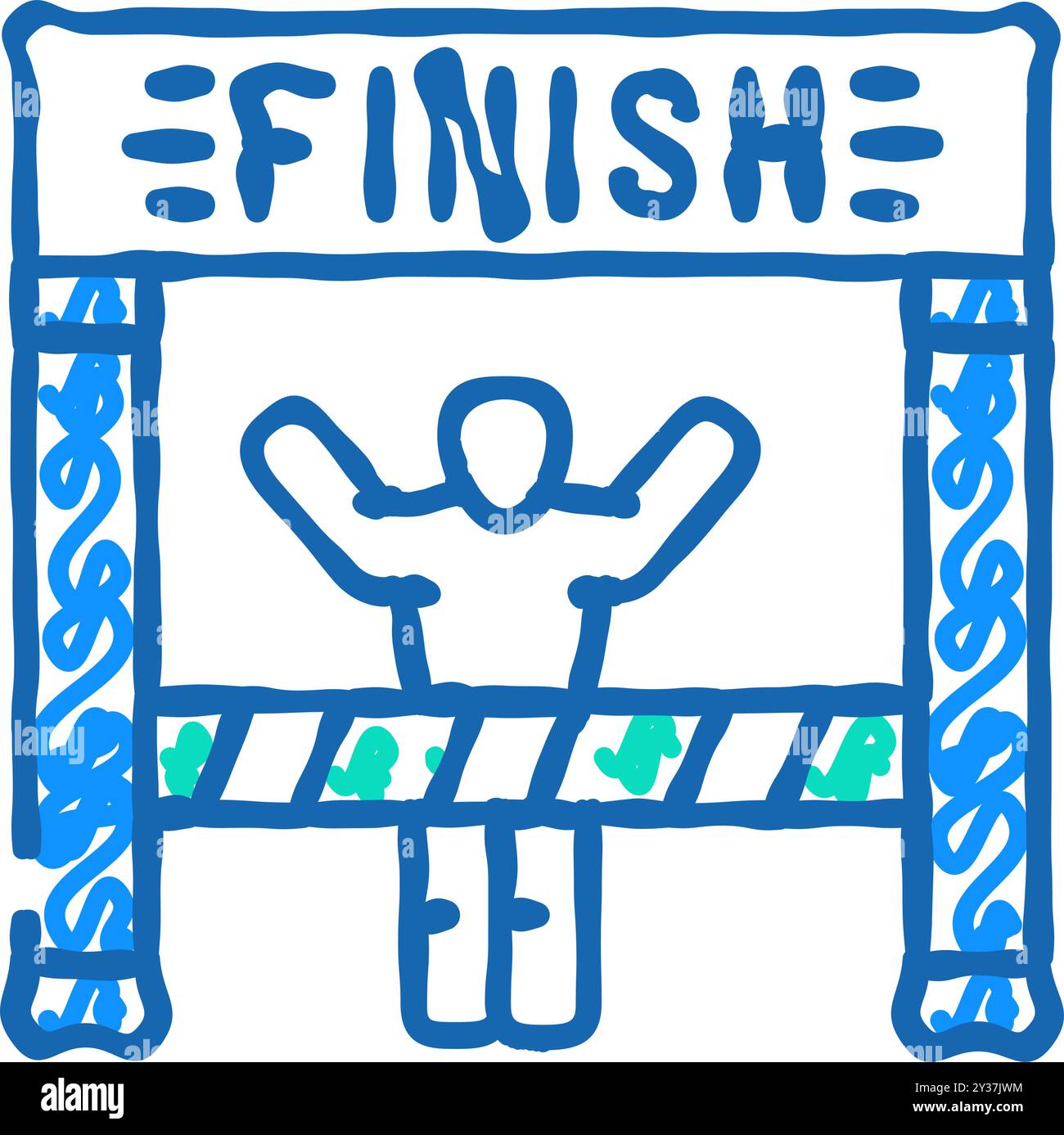 marathon finish progress icon doodle illustration Stock Vector Image ...