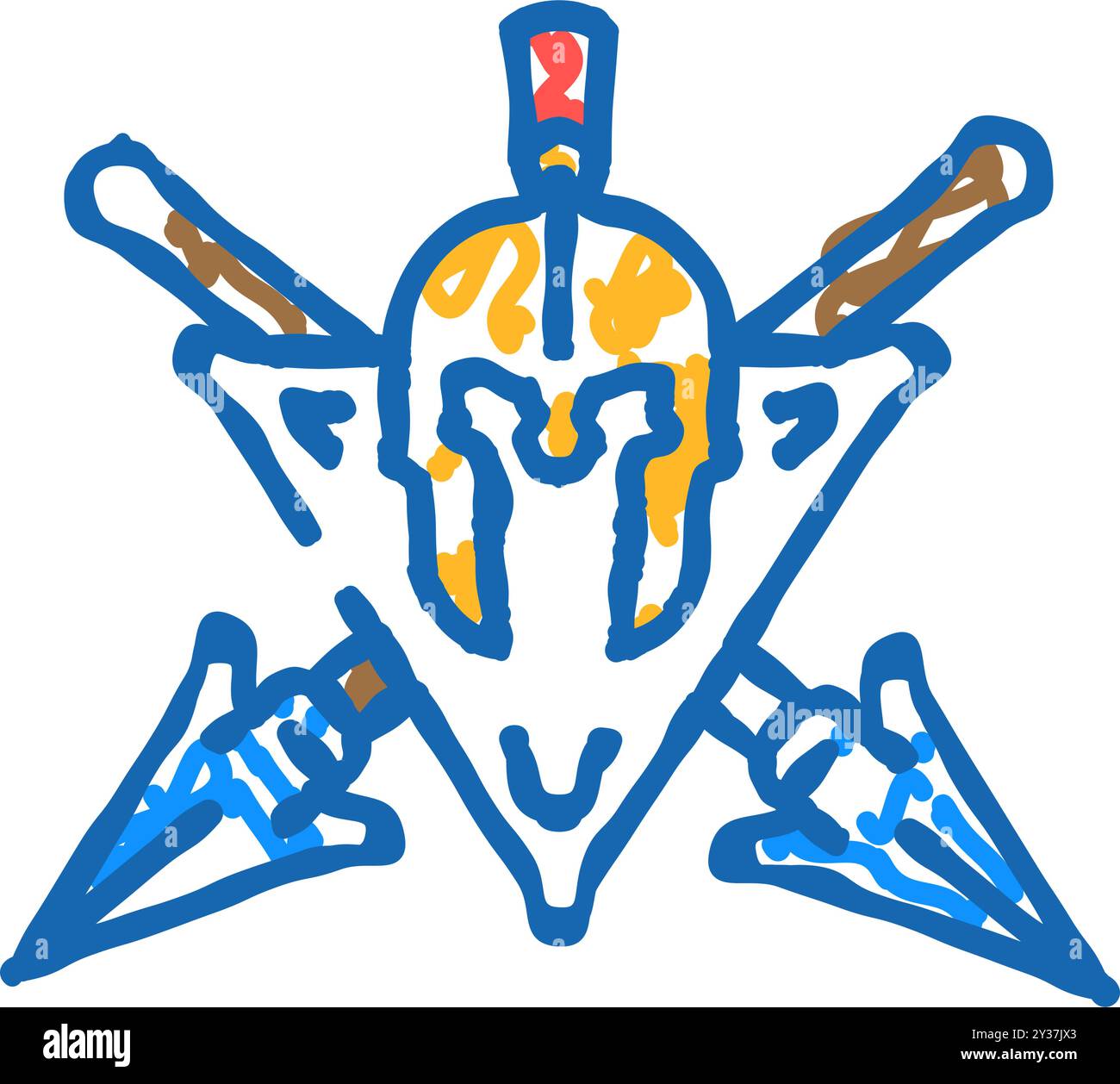 badge ancient soldier icon doodle illustration Stock Vector Image & Art ...