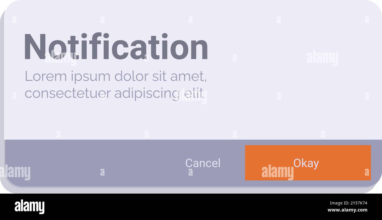 Notification popup is showing with cancel and okay buttons for user ...