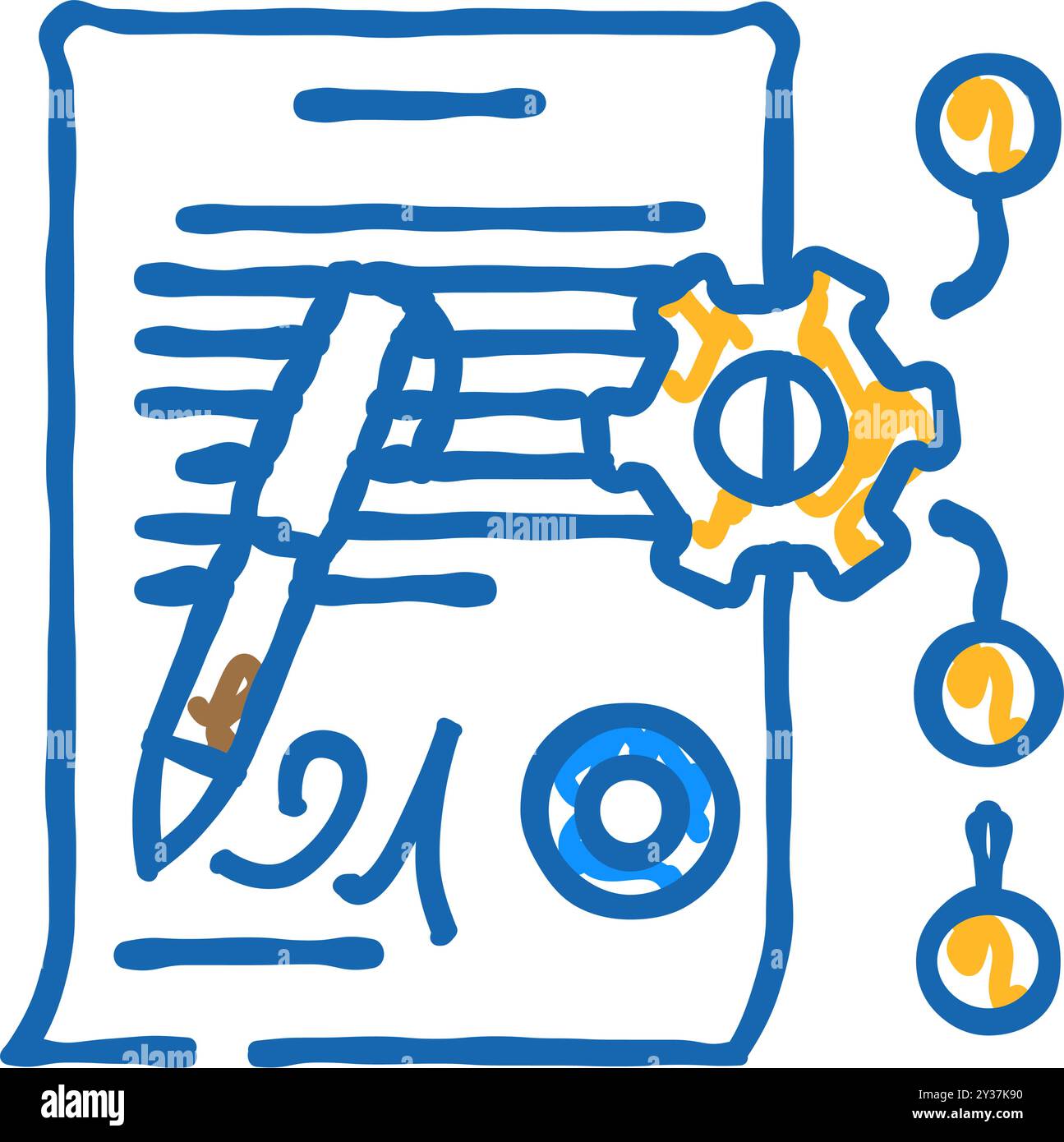 contract management business process icon doodle illustration Stock ...