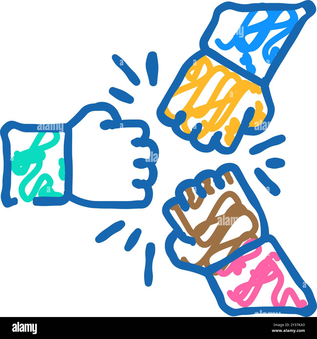 employee relations business process icon doodle illustration Stock ...