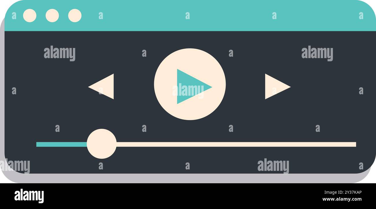This minimal design video player is paused with a progress bar and ...