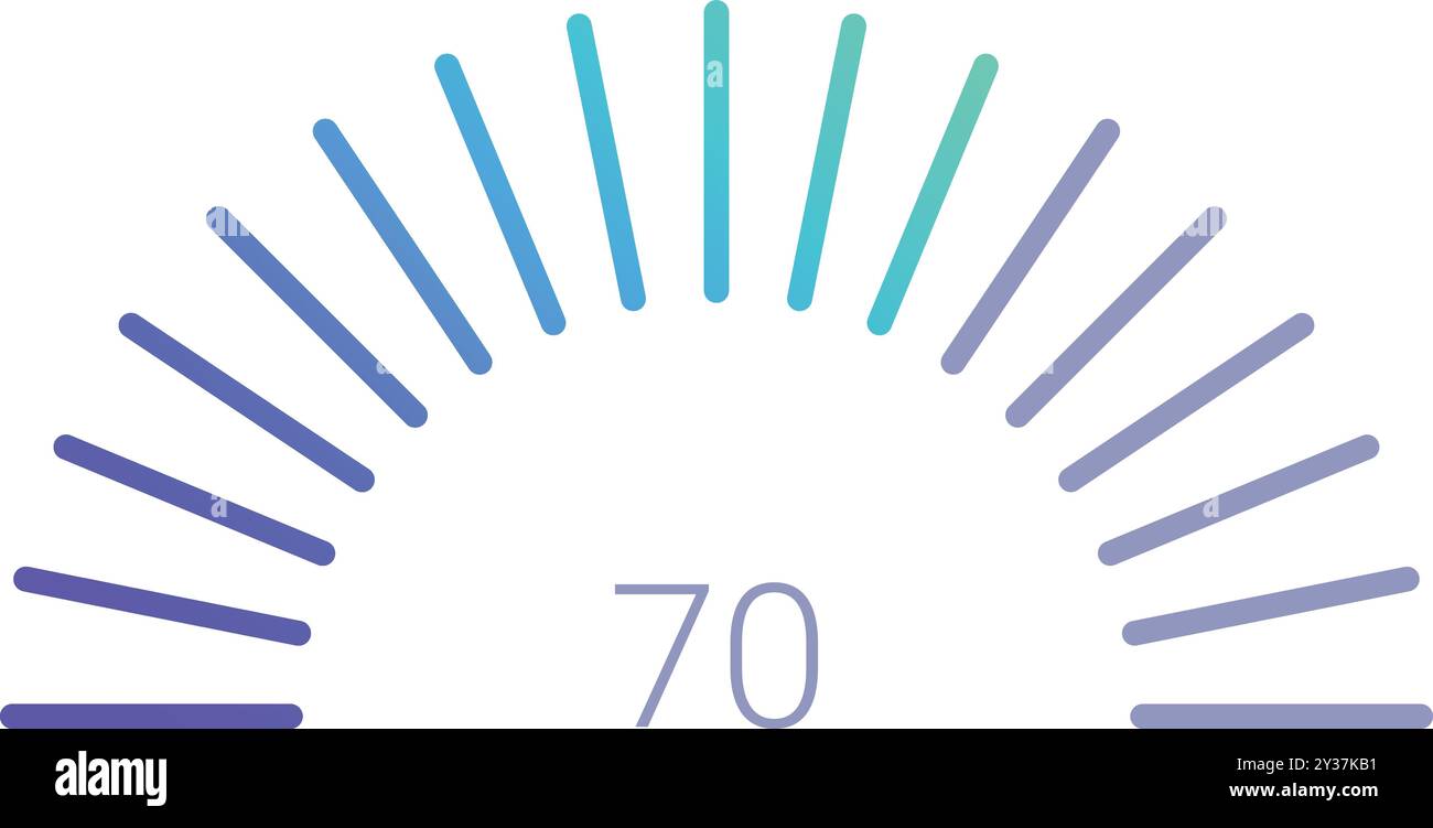 Minimalist loading bar is showing seventy percent completion on white ...