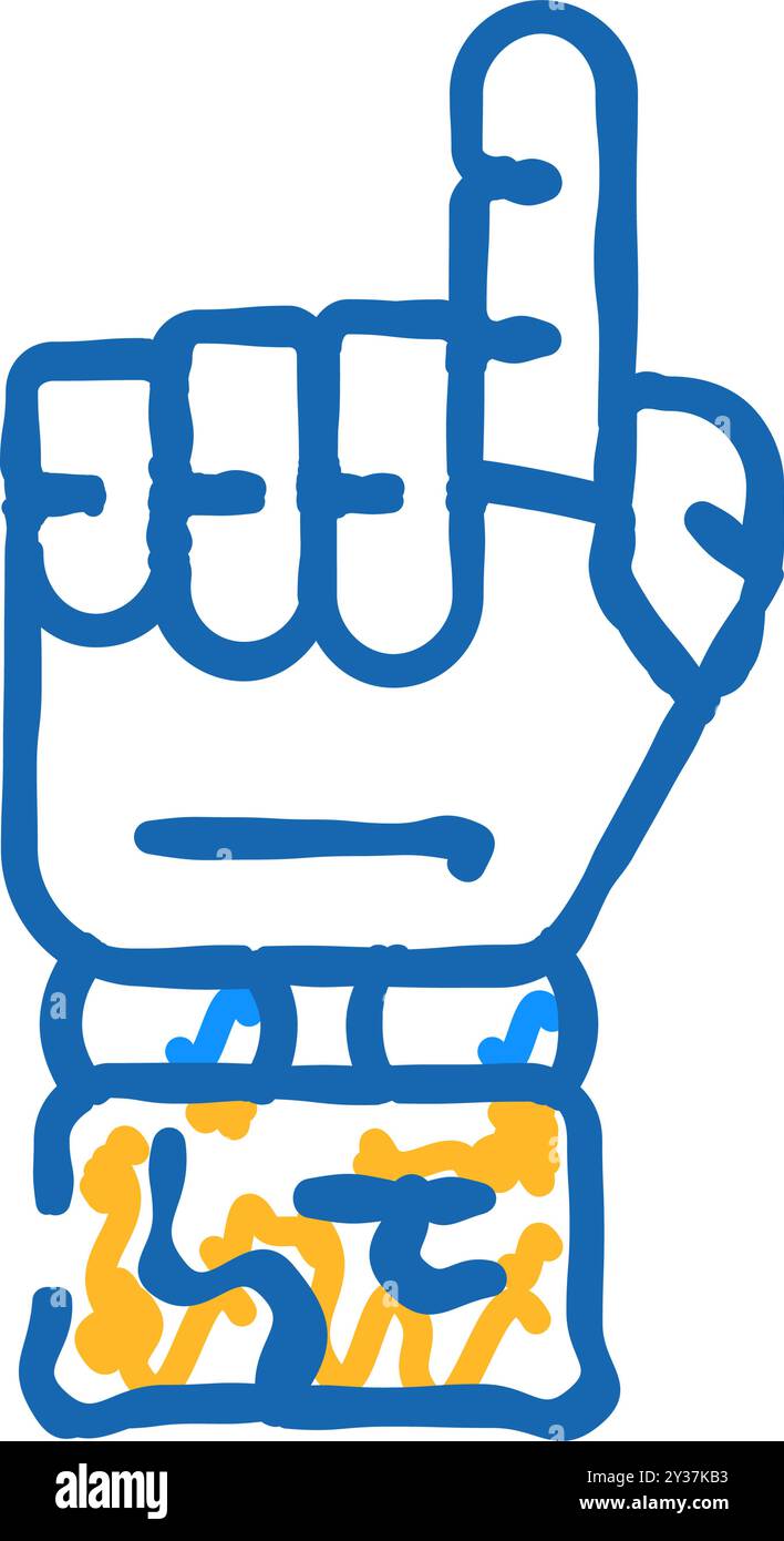 finger robot hand gesture icon doodle illustration Stock Vector Image ...