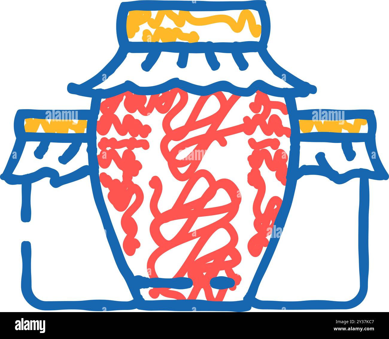 making homemade jam autumn icon doodle illustration Stock Vector Image ...