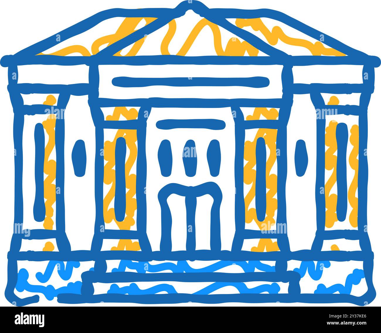 Bank building finance money doodle Cut Out Stock Images & Pictures - Alamy