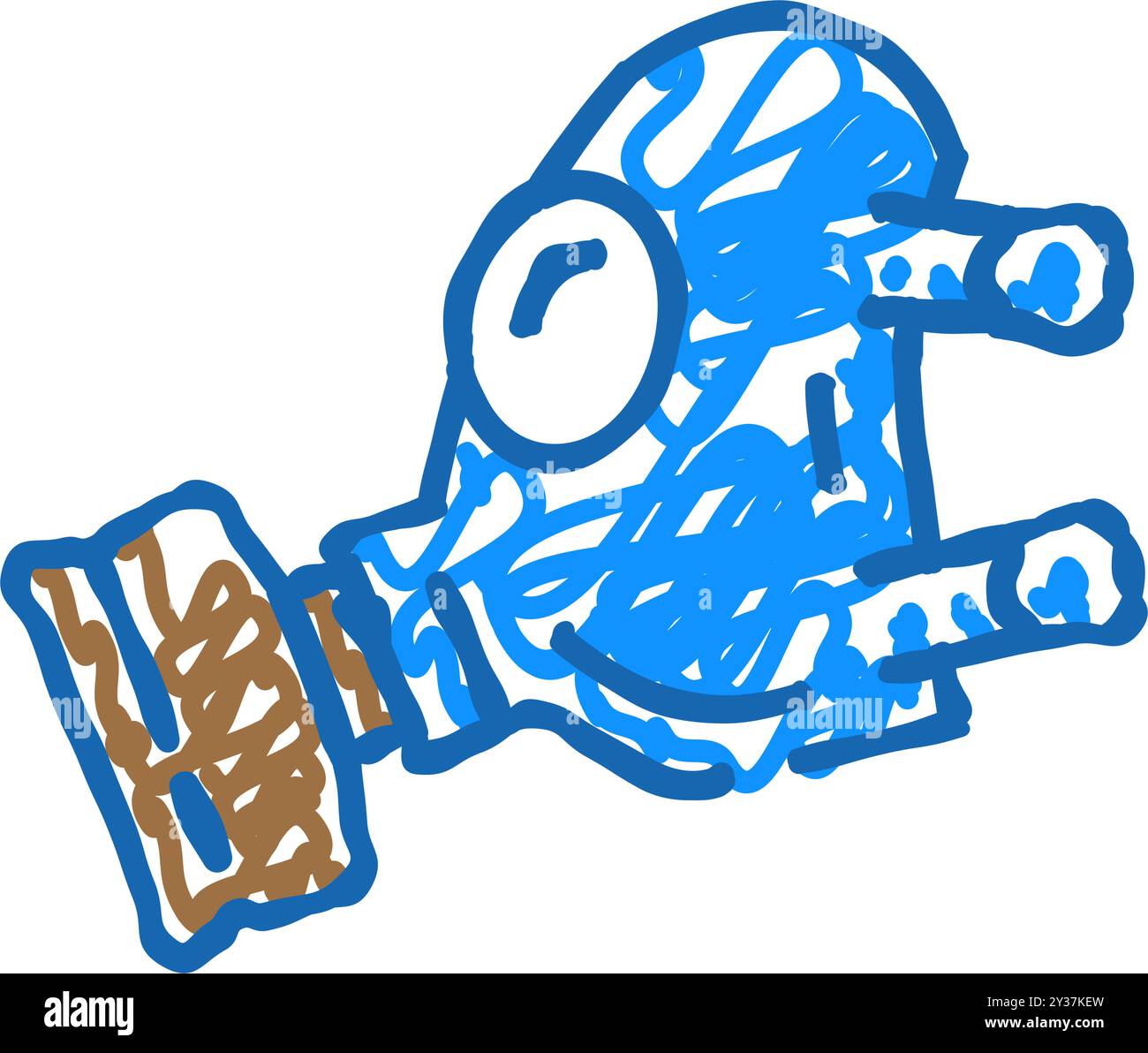 full face respirator ppe protective equipment icon doodle illustration ...