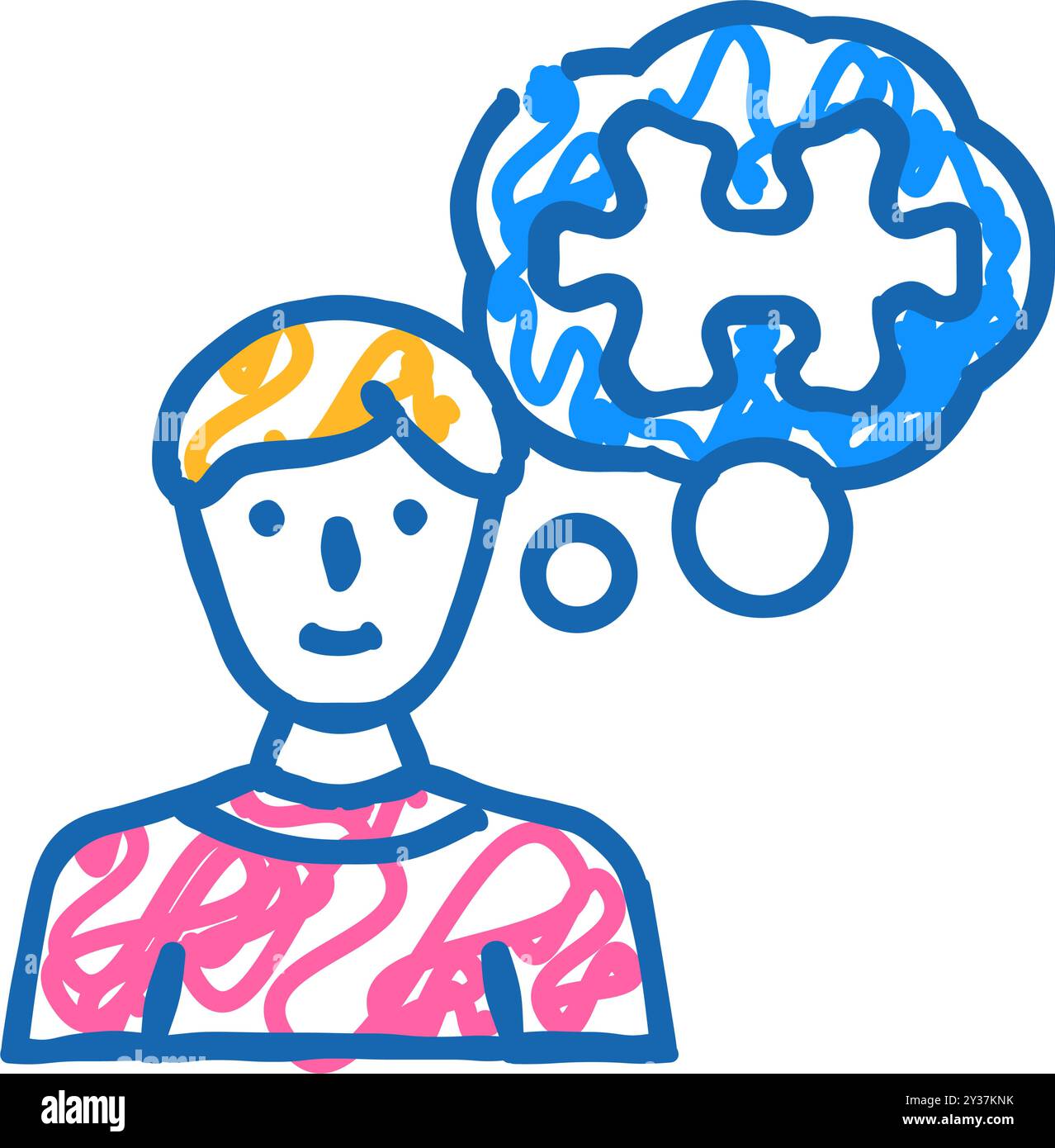 problem solving business process icon doodle illustration Stock Vector ...