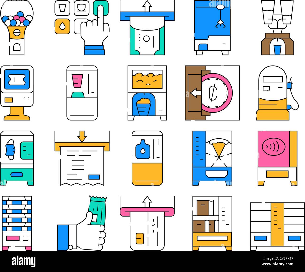 Vending Machine Sale Equipment Icons Set Vector Stock Vector Image & Art - Alamy
