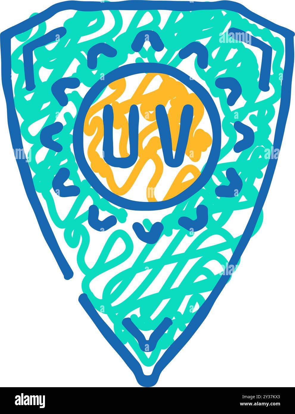 uv protection product label warning icon doodle illustration Stock ...