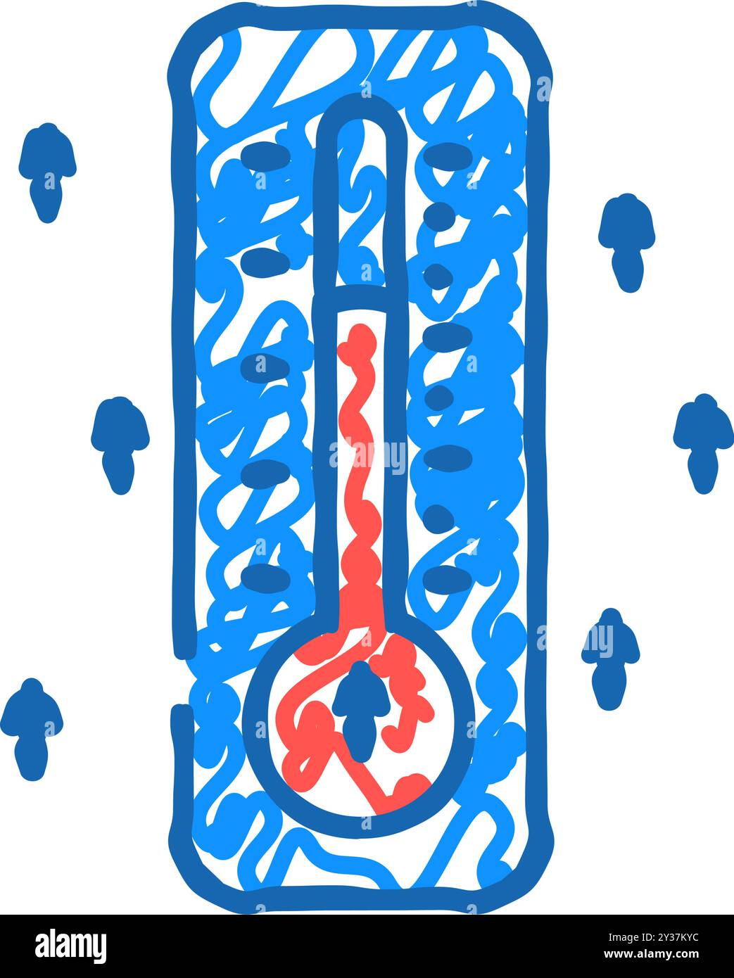 rising temperature gauge progress icon doodle illustration Stock Vector ...