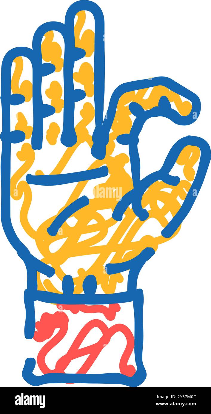 buddha hand gesture mudra icon doodle illustration Stock Vector Image ...