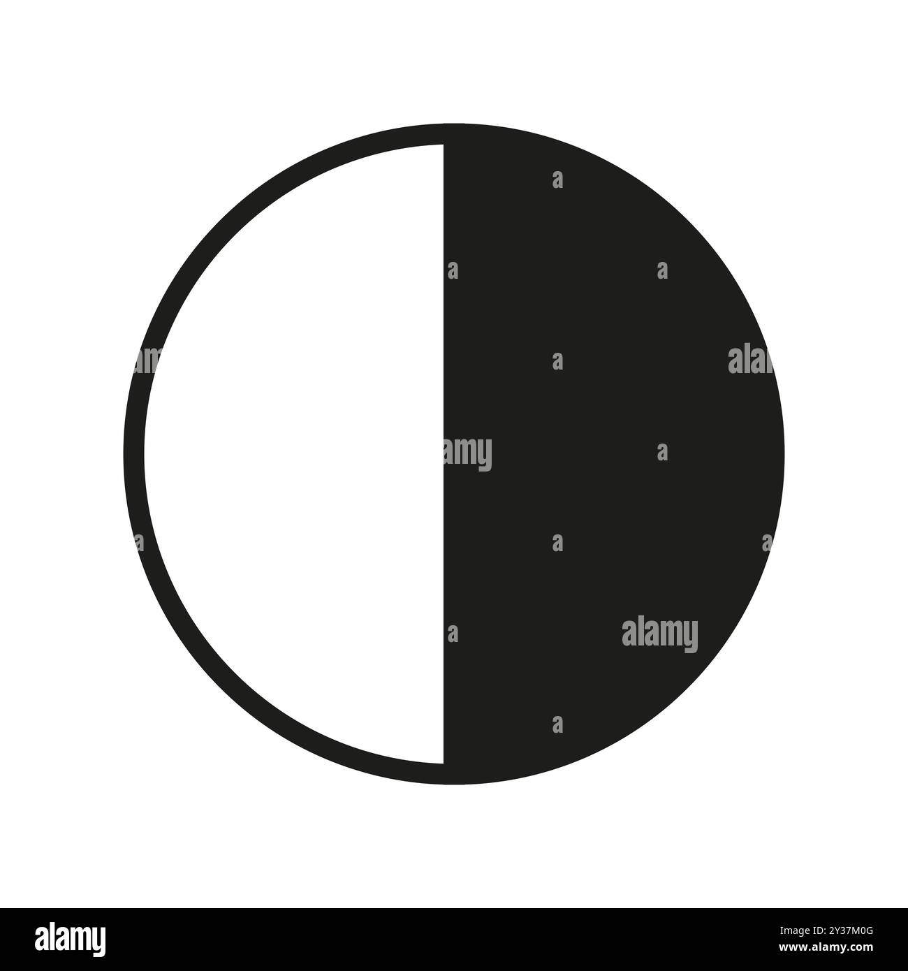 Contrast icon. Half black and white circle. Dual tone symbol. Simple ...