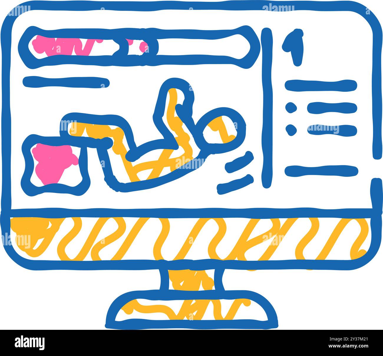 remote fitness coaching icon doodle illustration Stock Vector Image ...
