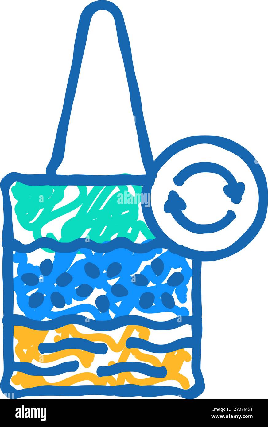 repurposed textiles sustainable fashion icon doodle illustration Stock ...
