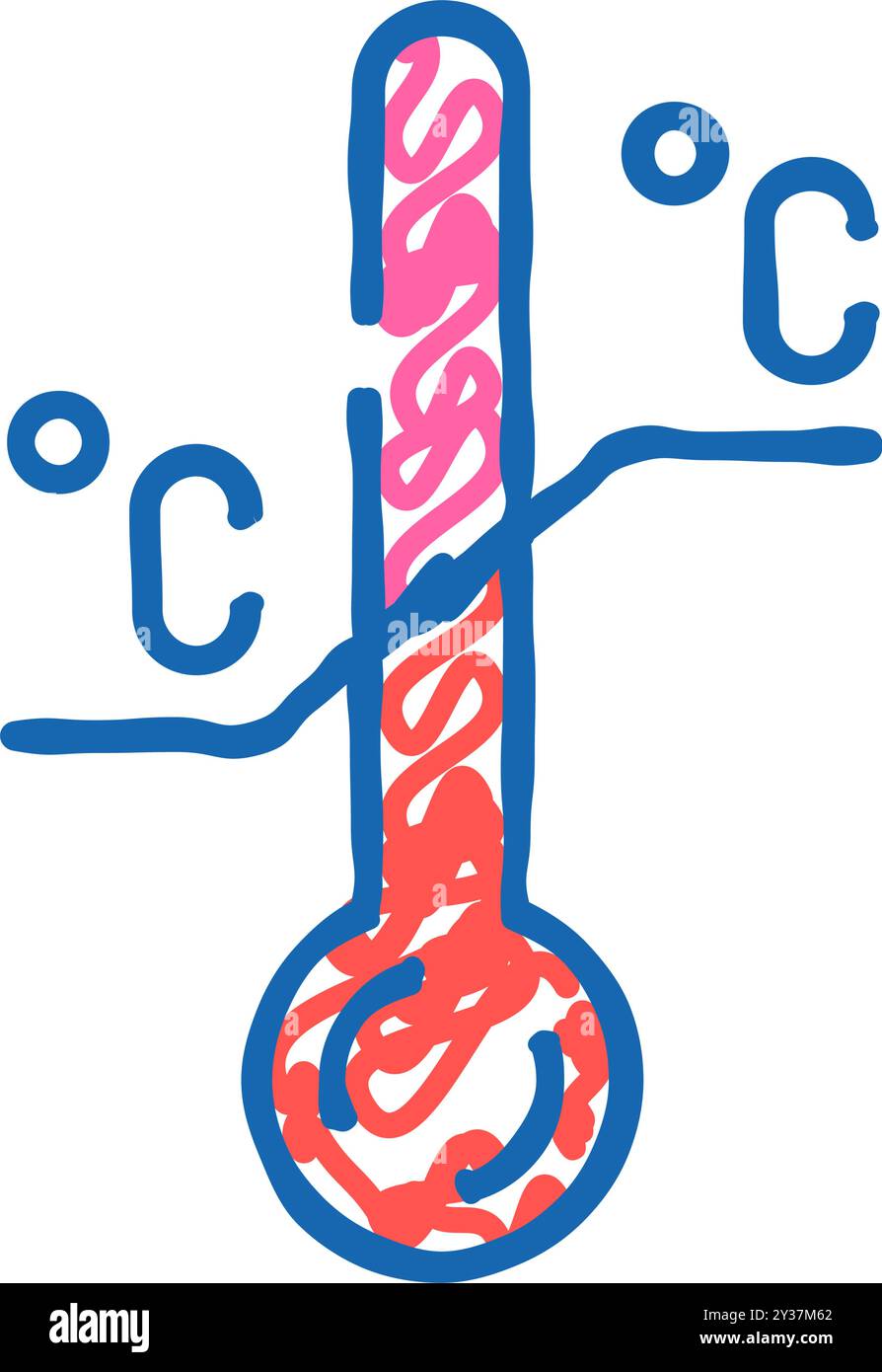 temperature sensitive product label warning icon doodle illustration ...